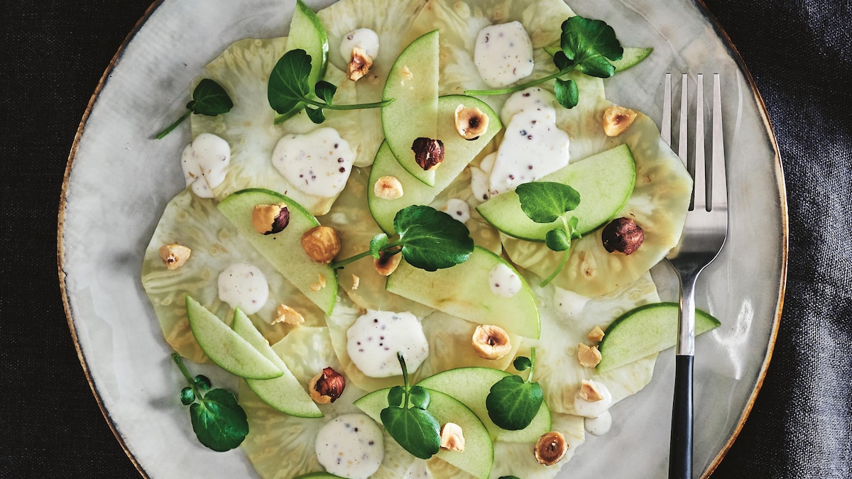 Salade de céleri-rave rôti à la pomme | Mordu