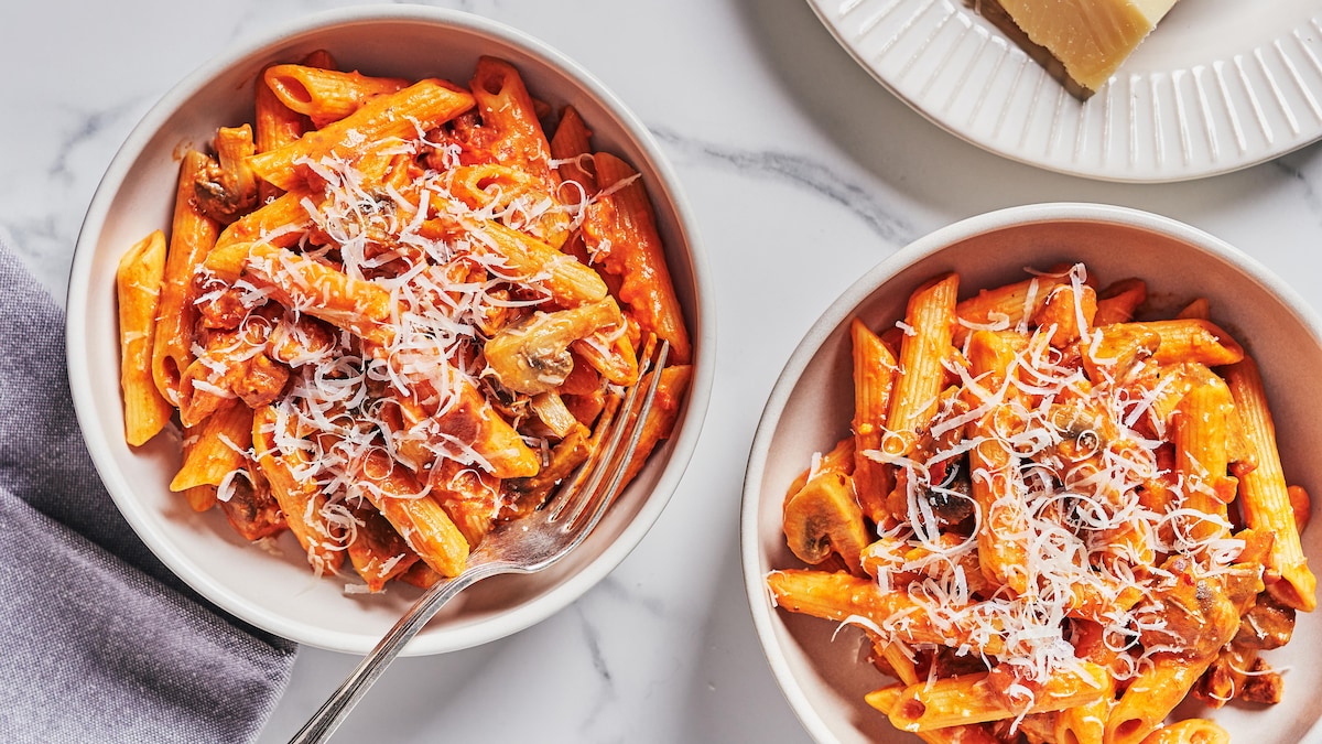 Pennes aux champignons et à la pancetta (penne alla Gigi) | Mordu