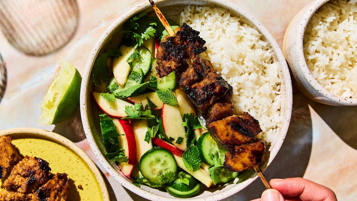 Bol-repas de brochettes de tofu teriyaki | Mordu