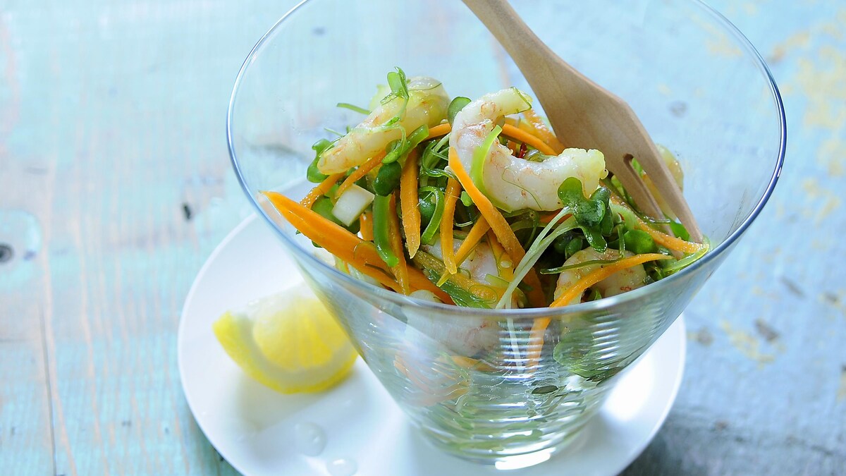 Crevettes nordiques et salade de laitue de mer | Mordu