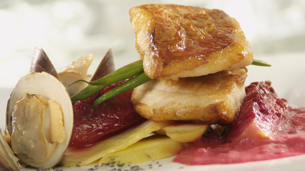 Filet de sébaste, émulsion de figues et figues de Barbarie | Mordu