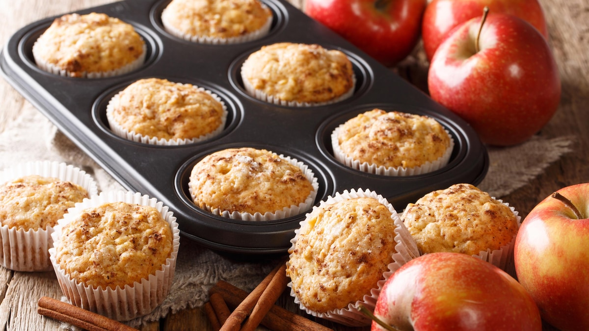 Muffins au son et aux pommes | Mordu