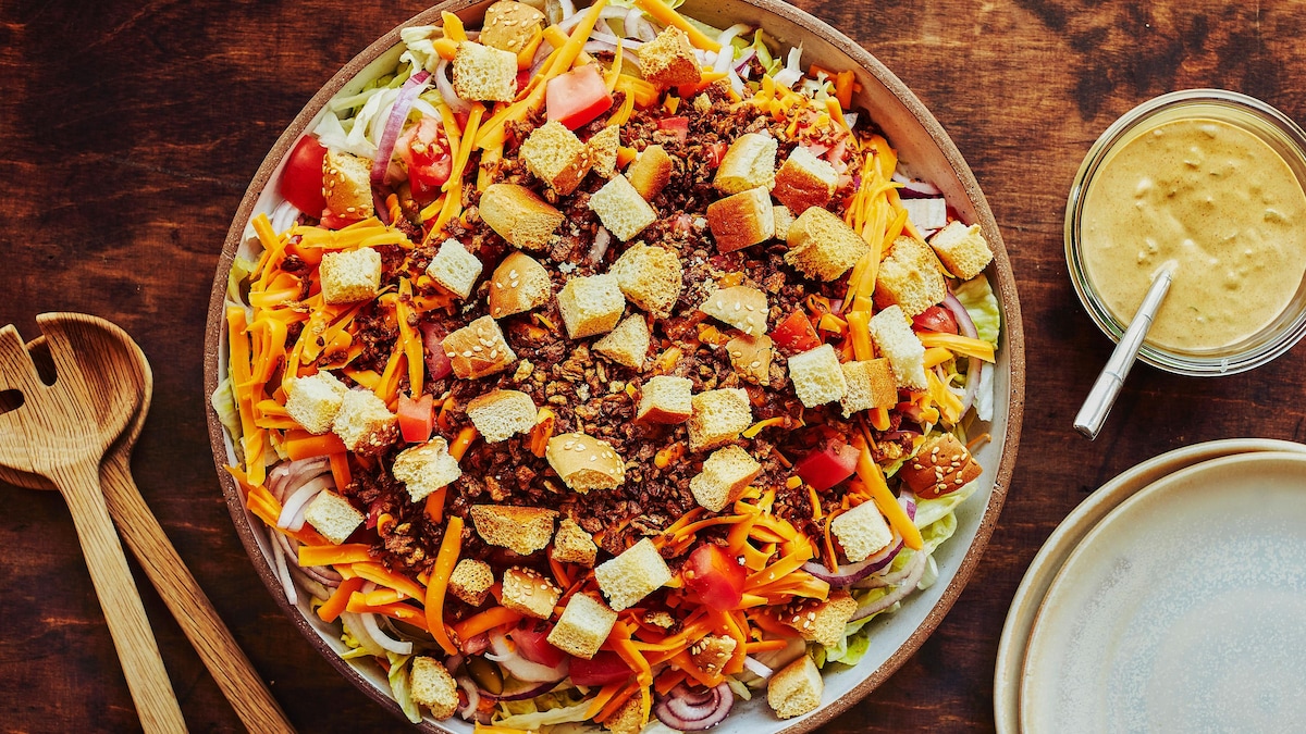 Salade cheeseburger végé | Savourer x Mordu