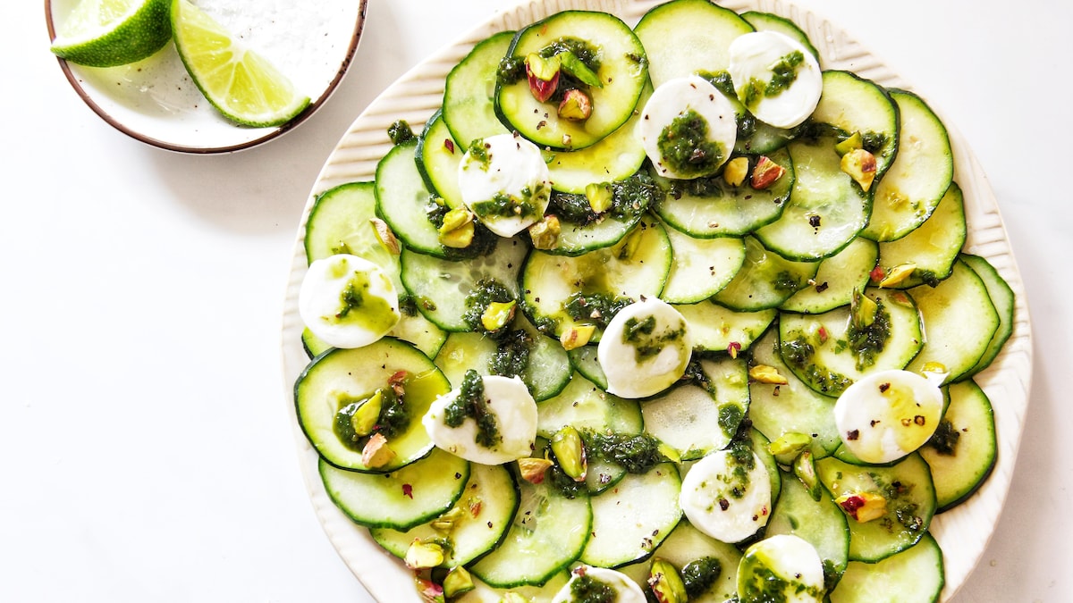 Carpaccio à la courgette et au concombre | Mordu