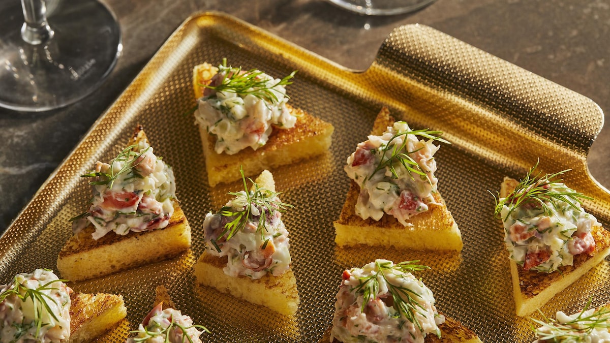 Canapés au homard et canapés au brie et à la courge | Savourer