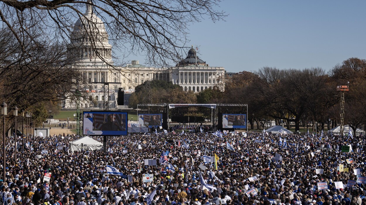 À Washington, un énorme rassemblement en soutien à Israël | Conflit au ...