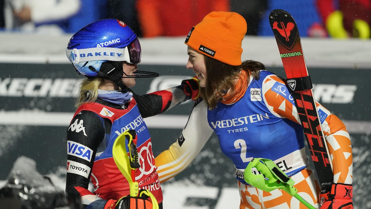 Petra Vlhova a le meilleur sur Mikaela Shiffrin au slalom de Courchevel | Radio-Canada
