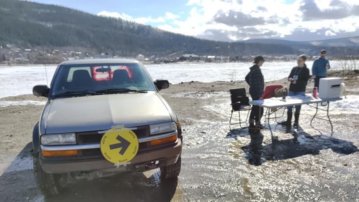 Le vote s’invite par hélicoptère à West Dawson | Radio-Canada