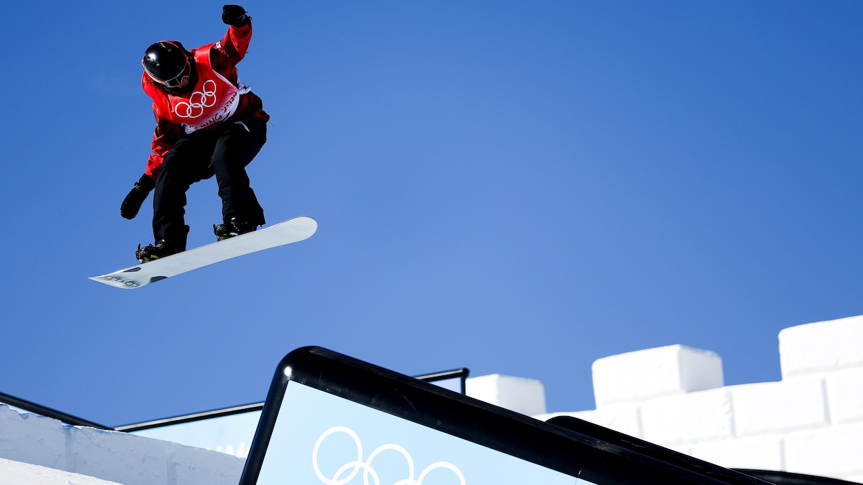 Six planchistes canadiens en descente acrobatique et au grand saut à ...
