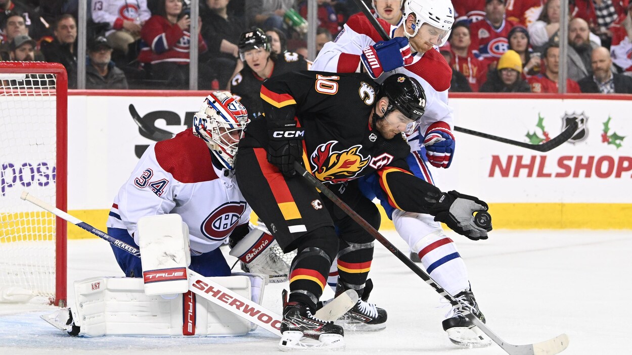 Jake Allen vole le spectacle et la victoire à Calgary | Radio-Canada