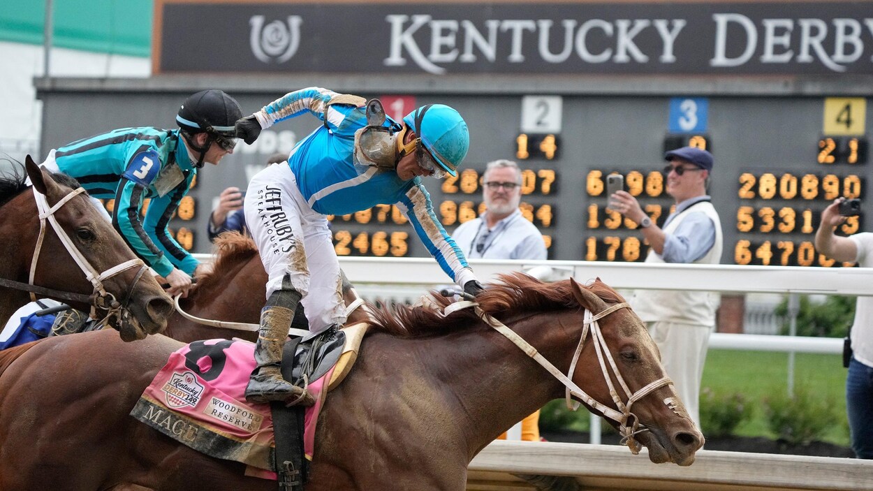 Mage remporte le Derby du Kentucky, à Churchill Downs | Radio-Canada