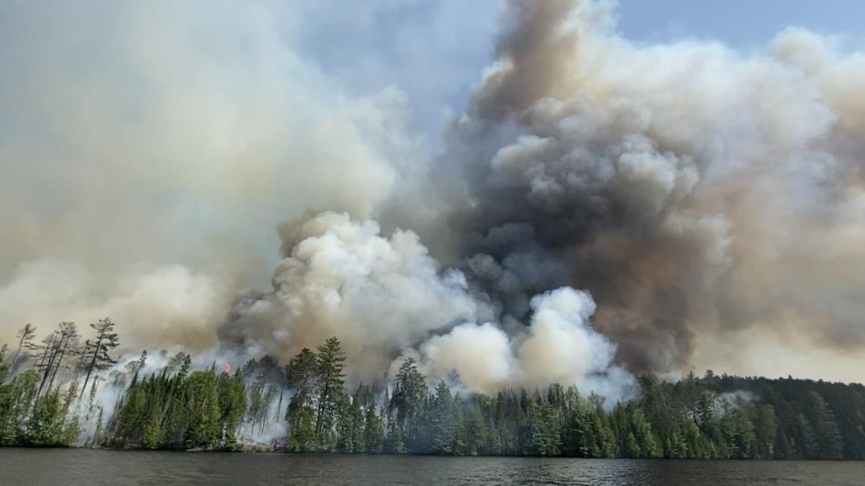 Le feu de forêt au lac Centennial le 4 juin 2023 | Info | Radio-Canada