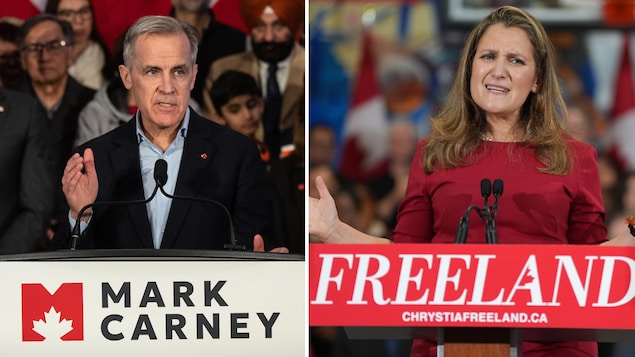 Mark Carney nanguna kay Chrystia Freeland pagdating sa Liberal ...