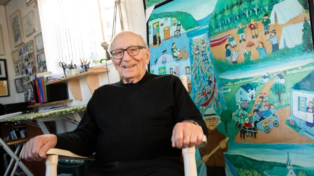 Marcel Dargis peint tous les jours à 96 ans | Radio-Canada