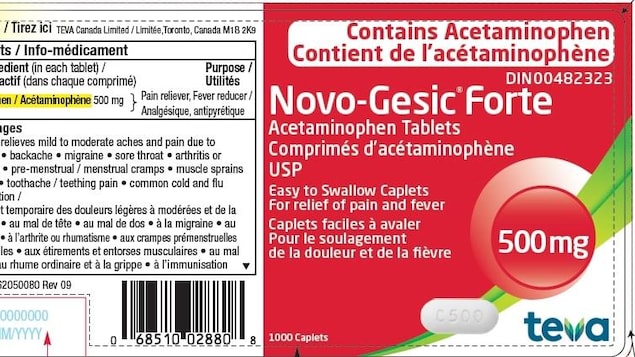 Rappel de comprimés d’acétaminophène de marque Novo-Gesic Forte | Radio ...
