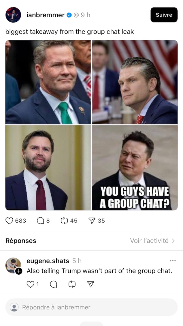 Le « Signalgate » tourné en ridicule sur les réseaux sociaux | Brève ...