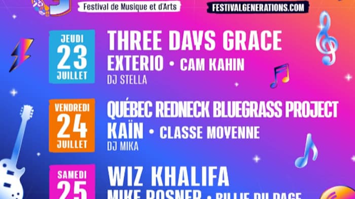 Mike Posner, Exterio, Kaïn et QRBP au Festival Générations de Nicolet ...
