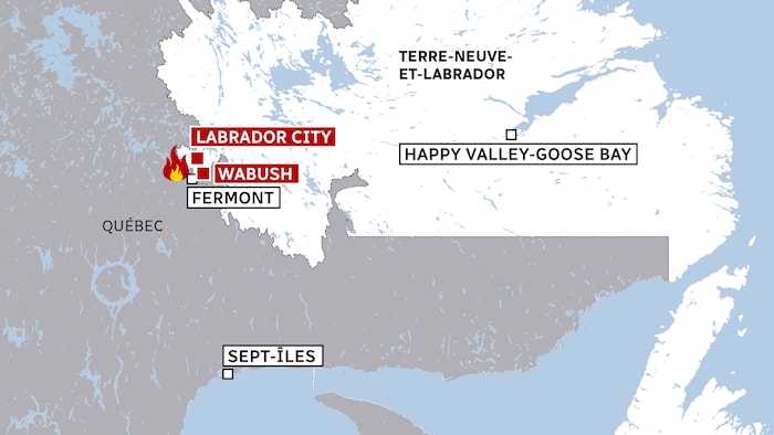 L’incendie qui menace Labrador City n’est plus qu’à 6 km de la ...