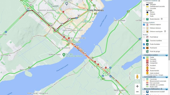 Accidents, congestion et entraves à Trois-Rivières | Radio-Canada