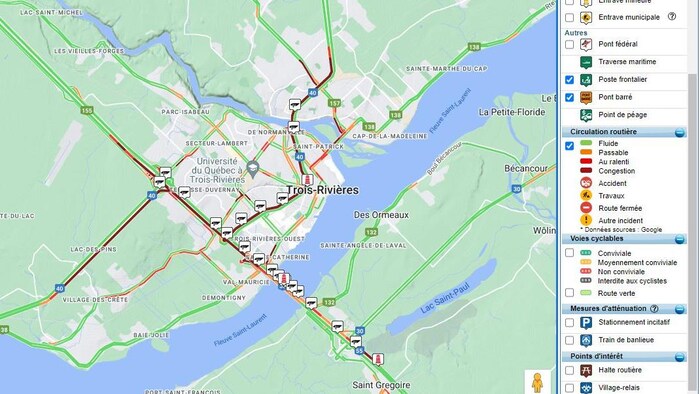 Congestion et changements aux entraves sur le pont Laviolette | Radio ...