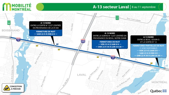 Entraves majeures cette fin de semaine dans le Grand Montréal | Radio ...