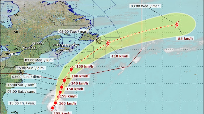 L’ouragan Ernesto se rapproche des côtes des provinces de l’Atlantique ...