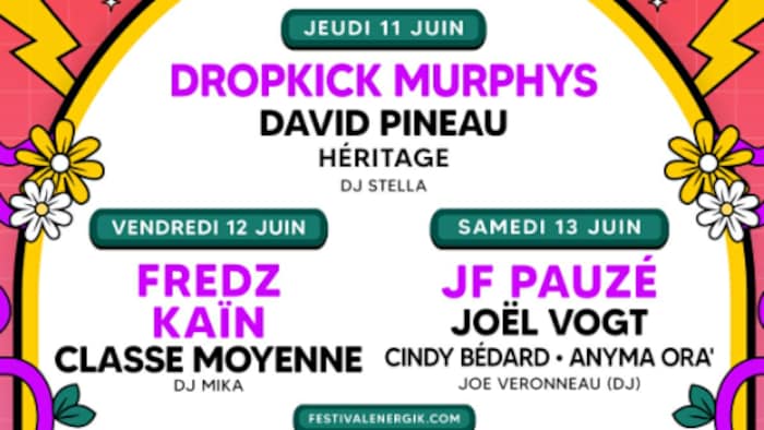 Kaïn, Fredz, David Pineau et Joël Vogt au festival Énergik, à ...