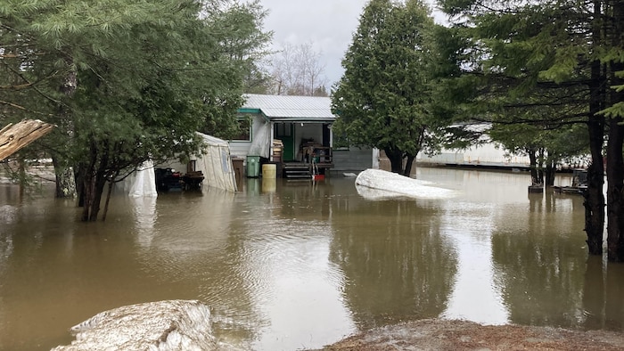La rivière Portneuf sort de son lit | Radio-Canada