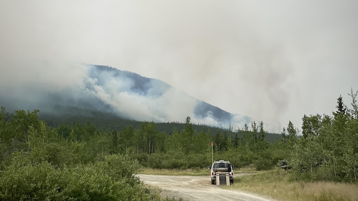 La pluie offre un peu de répit aux pompiers qui combattent le feu de Takhini Bridge | Radio-Canada