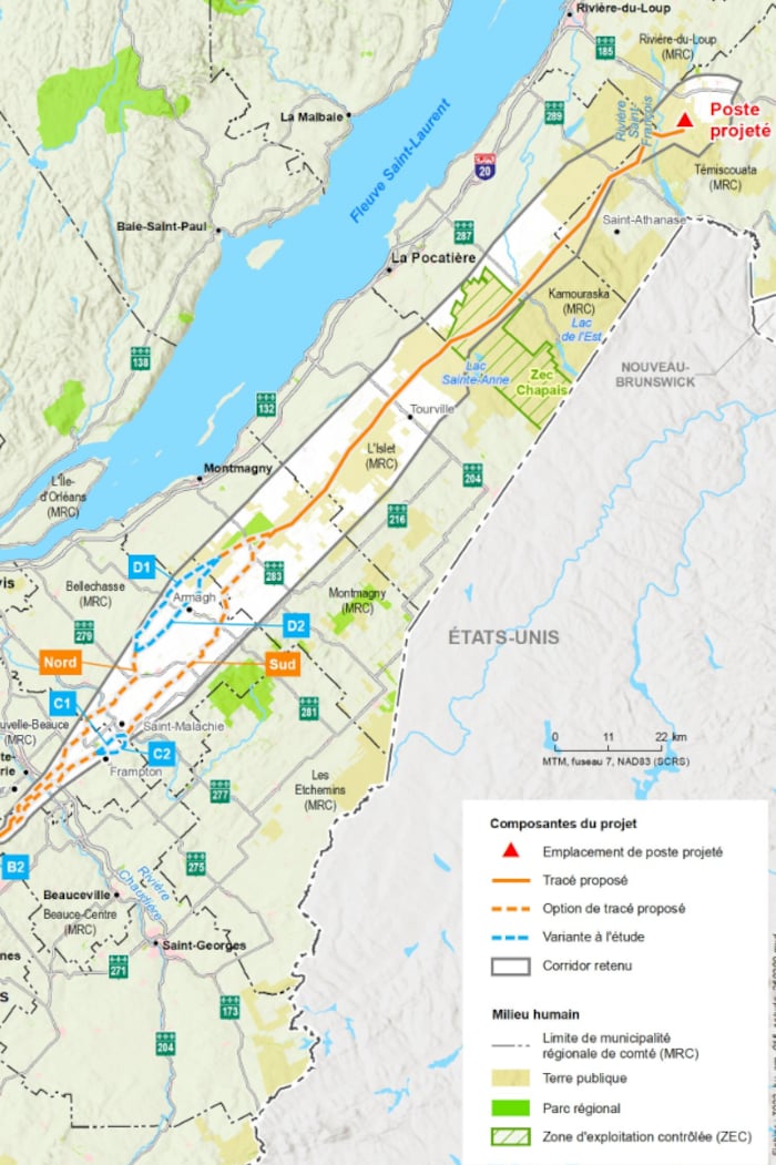 Le tracé de la ligne haute tension d’Hydro-Québec se précise au ...