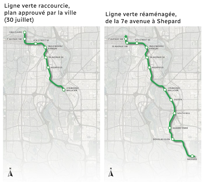 La province dévoile le nouveau tracé de la ligne verte de Calgary ...