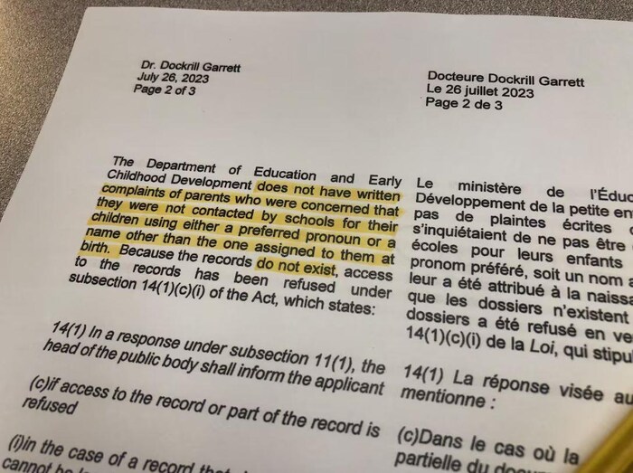 Politique 713 : le ministère n’a reçu aucune plainte de parents ...