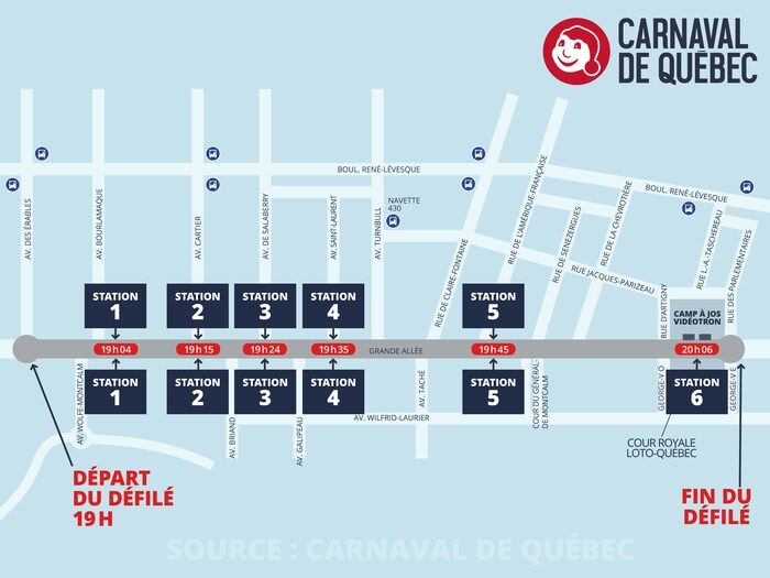 Carnaval de Québec : 6 stations sur Grande Allée cette année | Radio-Canada