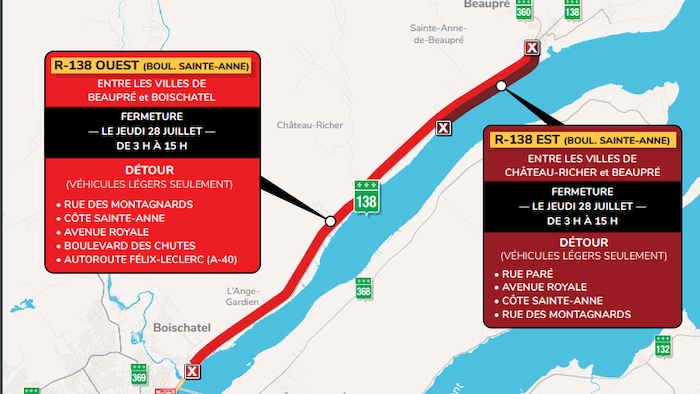 La fermeture de la route 138 force des entreprises nord-côtières à ...