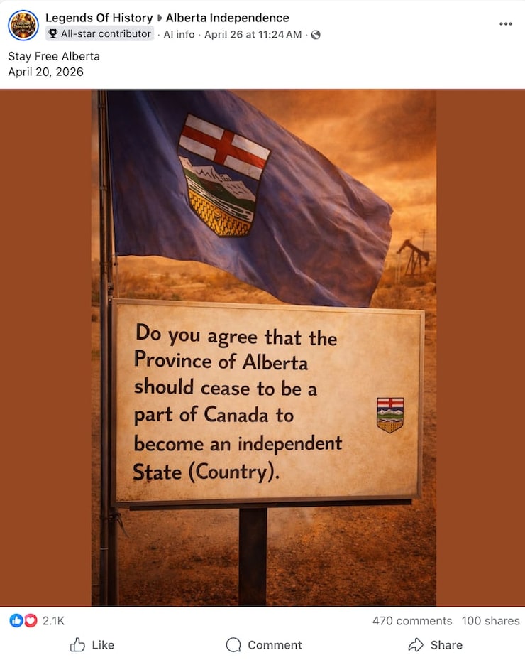 Facebook is paying people overseas promoting Alberta separatism | Radio ...