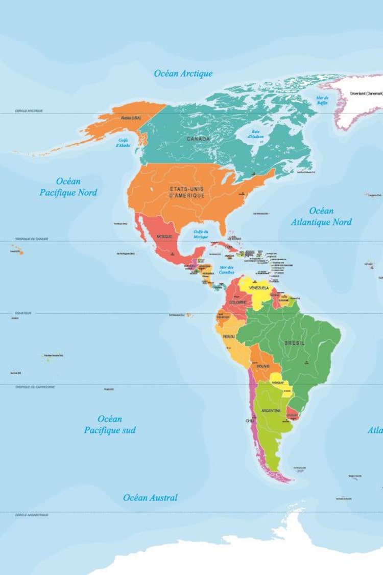 Carte Du Monde Continents Et Pays