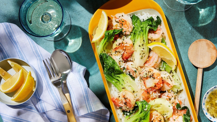 Riz aux crevettes et au beurre à l’ail | Mordu