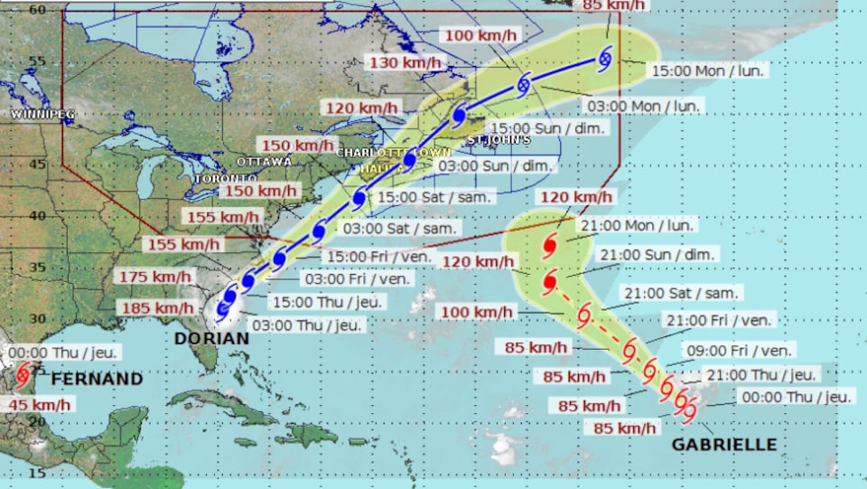 L'ouragan Dorian balaye la côte est des États-Unis | Radio-Canada.ca