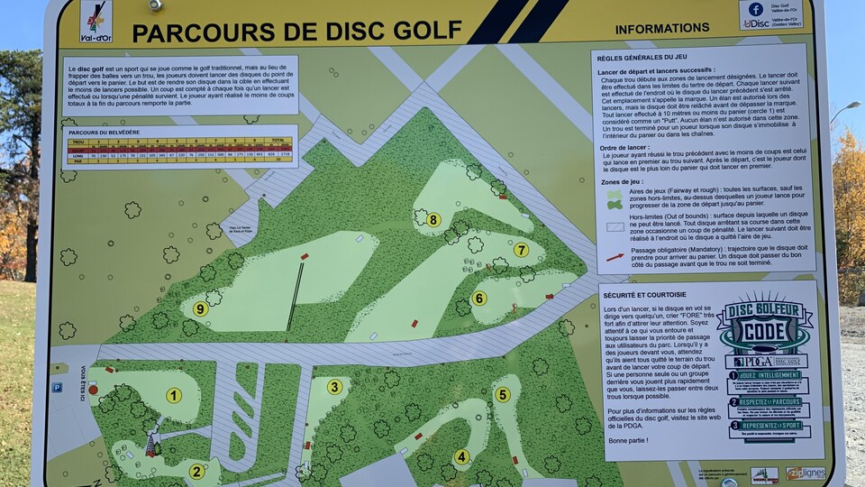 Un parcours de disque-golf au Belvédère de Val-d’Or | Radio-Canada.ca