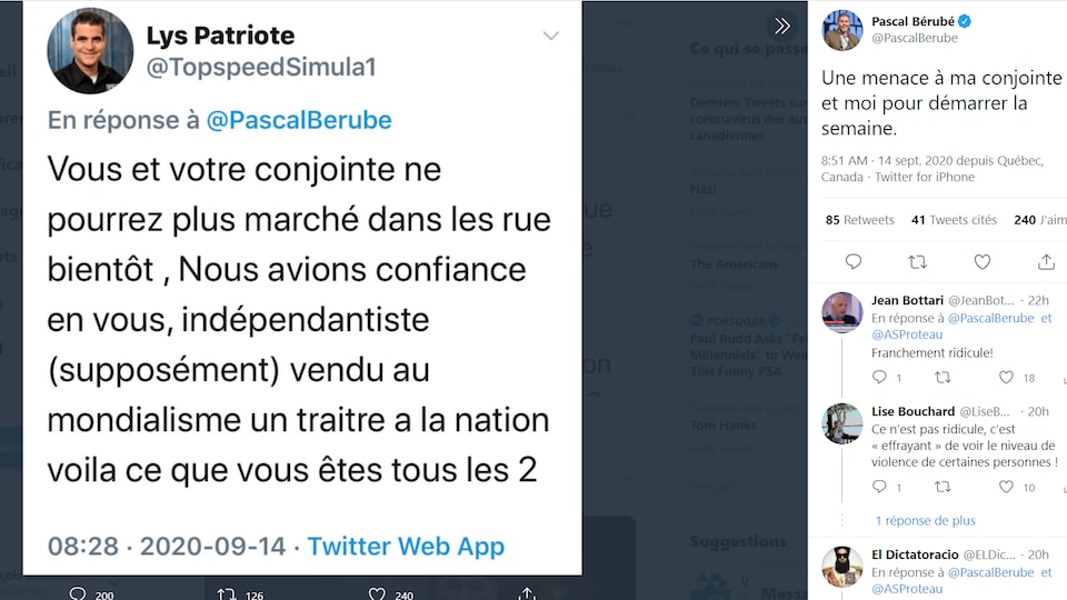 Menaces sur Twitter : Pascal Bérubé ne portera finalement pas plainte ...