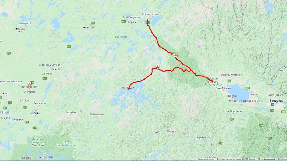 La route 167 au sud de Chibougamau touchée par des inondations | Radio ...