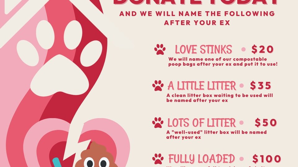 Pour la Saint-Valentin, la SPCA de Calgary veut donner le nom de votre ...