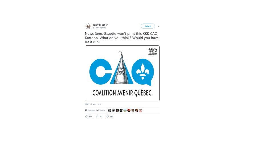 Le caricaturiste de la Gazette trace un parallèle entre la CAQ et le ...