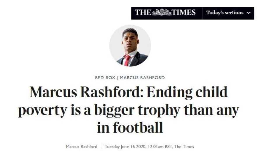 Marcus Rashford et sa bataille pour offrir des repas aux enfants ...