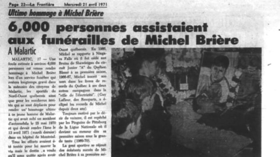 Le tragique destin du hockeyeur abitibien Michel Brière