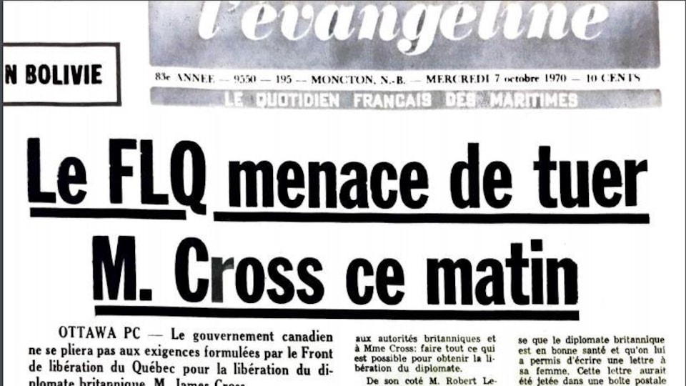 La crise d'Octobre et l'Acadie