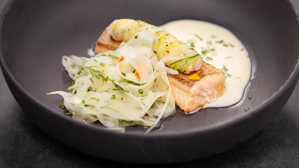 Omble chevalier légèrement confit, crabe des neiges | Les chefs!