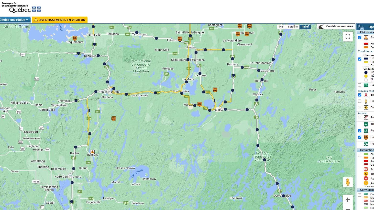 Québec 511, une carte en temps réel pour les automobilistes | OHdio ...