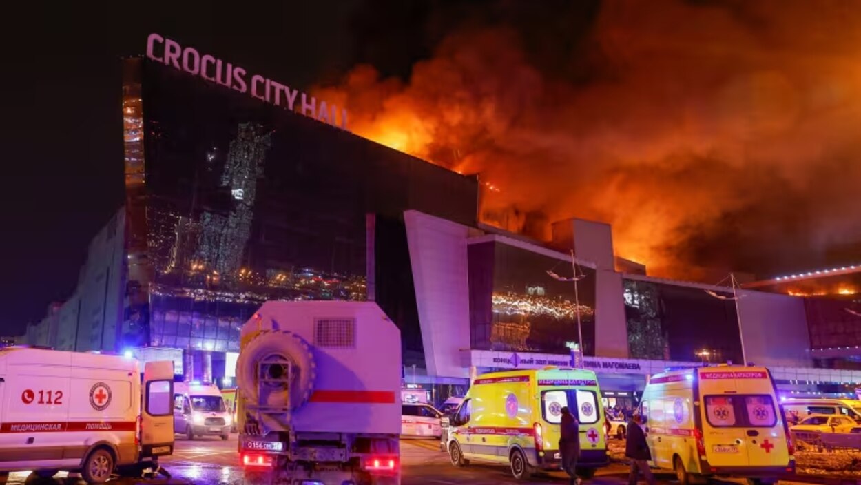 Multiple gunmen open fire at Moscow concert hall, building on fire ...