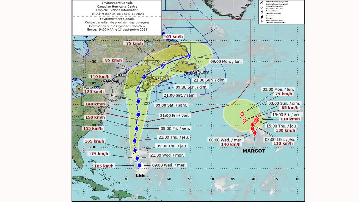 L'ouragan Lee prend la direction du Nouveau-Brunswick | Radio-Canada
